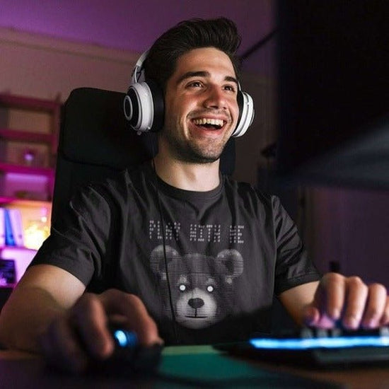 ASCII Code Bear T-Shirt - Nerdy Gamer Art, Original Abstract Design ...