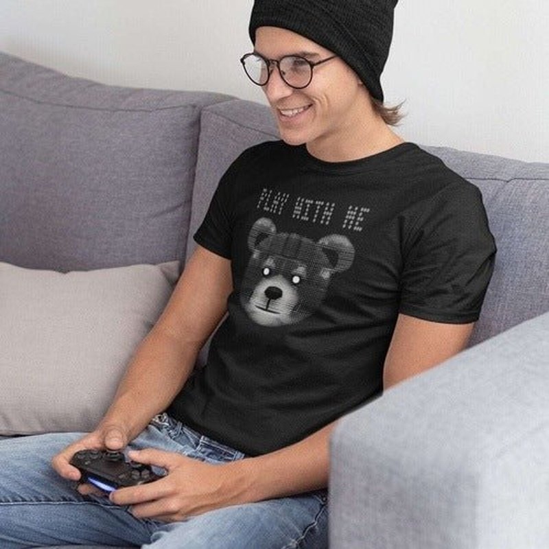 ASCII Code Bear T-Shirt - Nerdy Gamer Art, Original Abstract Design ...